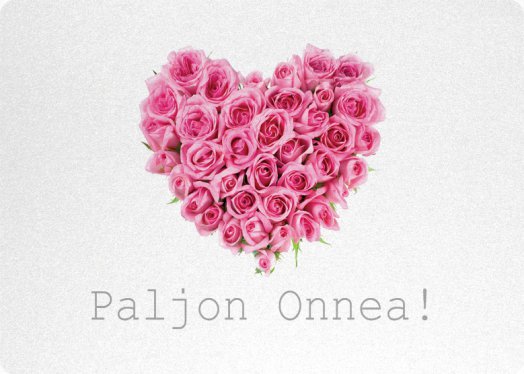 Kortti Ruususydän paljon onnea! - Print & Refill