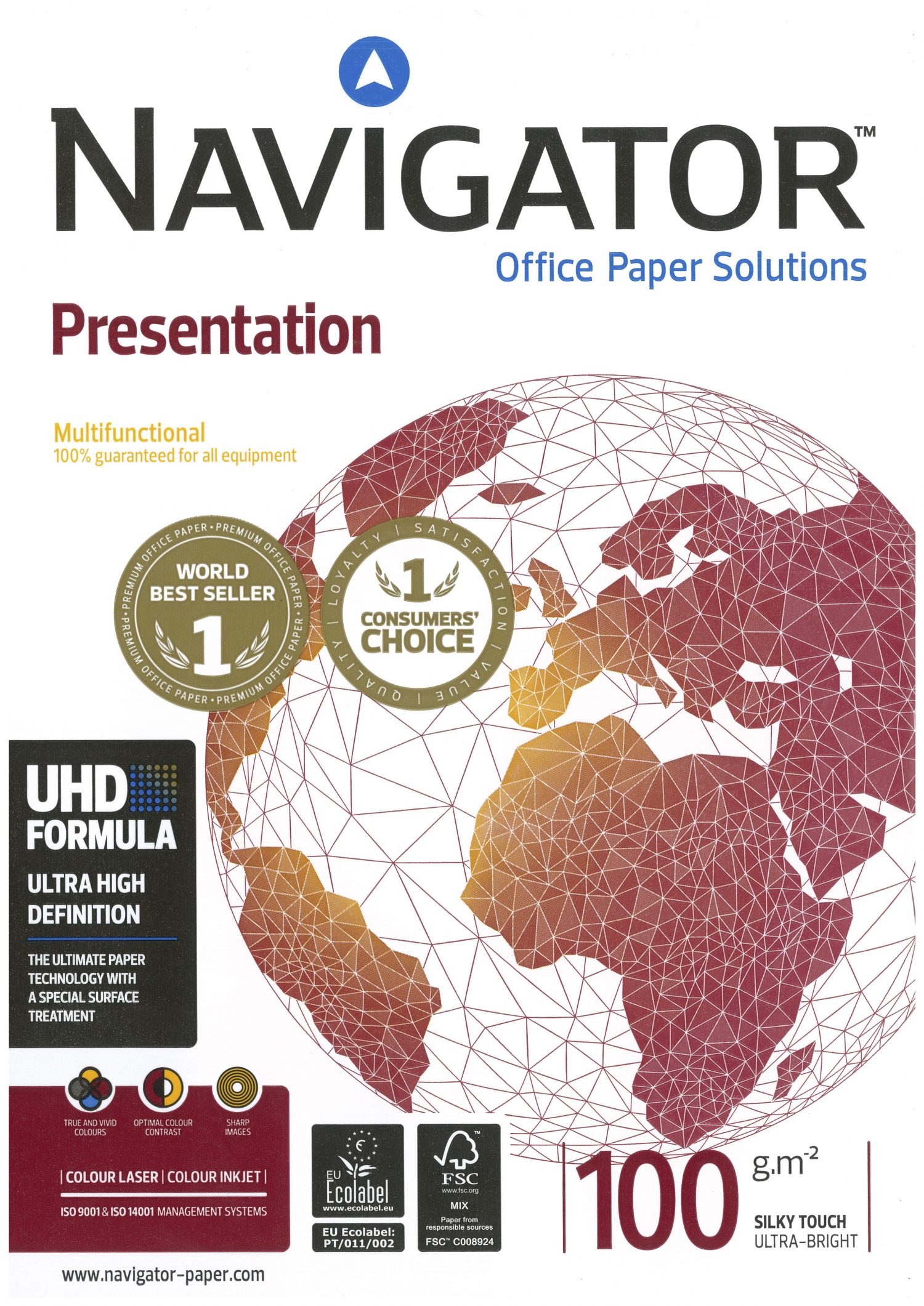 Tulostuspaperi A4 100g Navigator Presentation (500) - Print & Refill